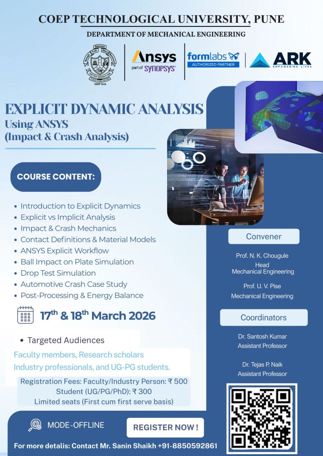 📢 2-Day Hands-on Workshop on Explicit Dynamic Analysis using ANSYS ...